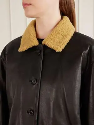 Khaite Wilson Leather And Shearling-trimmed Jacket
