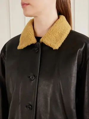Khaite Wilson Leather And Shearling-trimmed Jacket