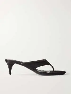 Alaïa Infra 55 Calf Hair Sandals - Chocolate