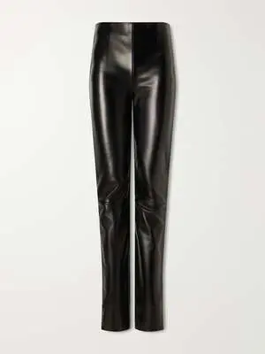Khaite Ryden Leather Straight-leg Pants - Black
