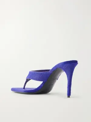 Alaïa Calf Hair Thong Sandals