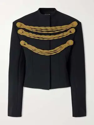 Khaite York Cord-detailed Crepe Jacket - Black