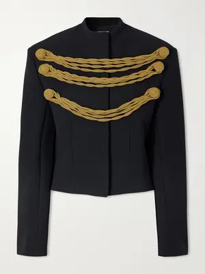 Khaite York Cord-detailed Crepe Jacket - Black