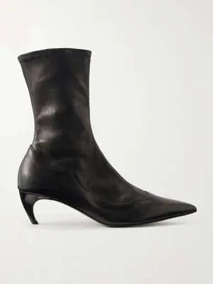 Khaite Valerie 55 Leather Ankle Boots - Black