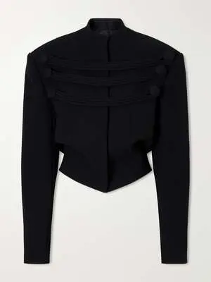 Khaite York Cord-detailed Crepe Jacket - Black