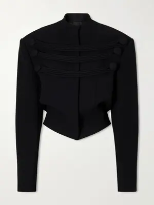 Khaite York" Cord-detailed Crepe Jacket - Black