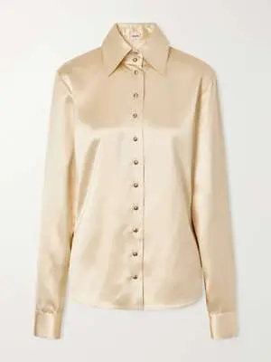 Khaite Ivy Satin Shirt - Ivory