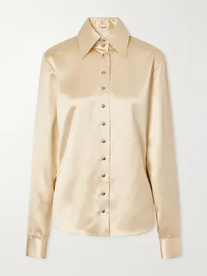 Khaite KHAITE Ivory Satin Shirt Neutrals
