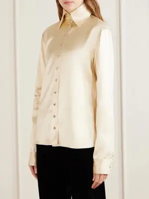 Khaite Satin Shirt - Neutrals