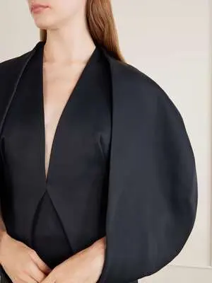 Khaite Dakota Crepe-satin Midi Dress