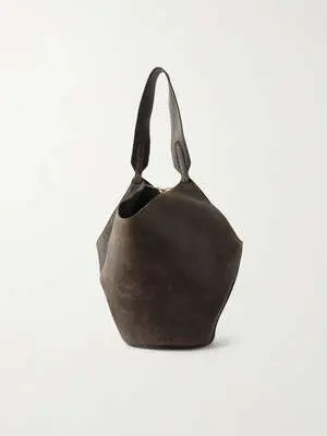 Khaite Lotus Leather Small Tote Bag - Black