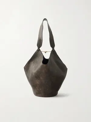 Khaite Lotus Leather Small Tote Bag - Black