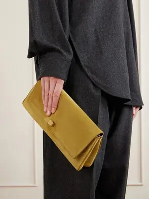 Khaite Audrey Suede Clutch - Yellow