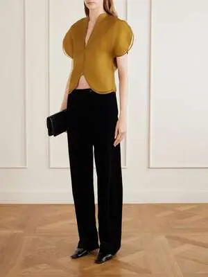 Khaite Briar Silk Blouse - Chartreuse