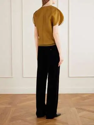 Khaite Briar Silk Blouse - Chartreuse