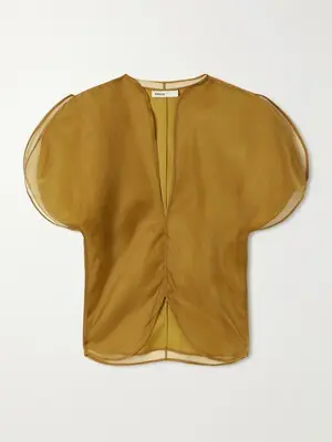 Khaite KHAITE Briar Silk Blouse Yellow
