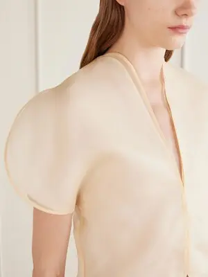Khaite Briar Silk-organza Blouse - Neutrals