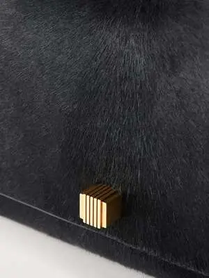 Khaite Audrey Calf Hair Clutch - Black