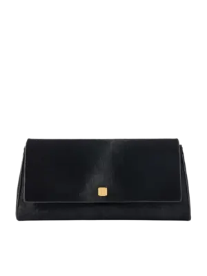 Khaite Audrey Calf Hair Clutch - Black
