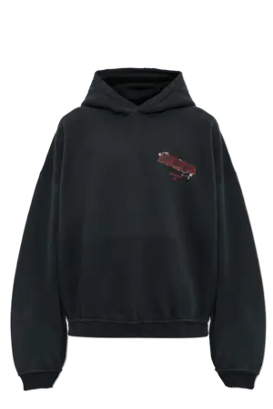 REPRESENT Oversized Graphic Hoodie - Black