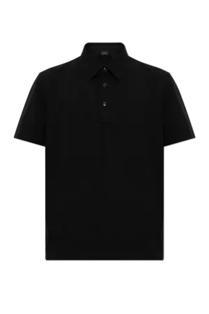 Brioni Polo With Embroidered Logo - Black