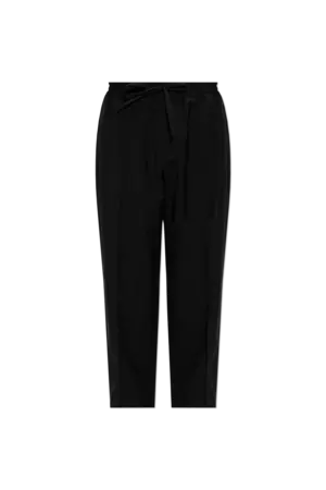 Valentino Garavani Wool Pleated Trousers - Black