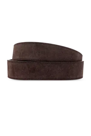 Valentino Garavani Suede Belt With Gold Tone V Logo Buckle