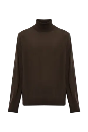 Paul Smith Wool Turtleneck With Embroidered Logo - Brown