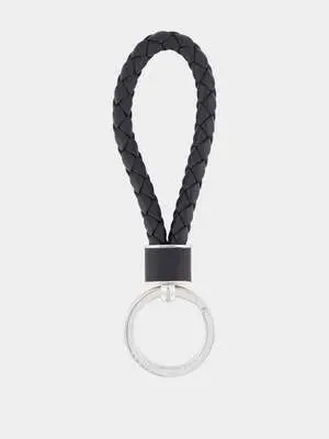 Bottega Veneta Intrecciato Leather Key Ring - Black