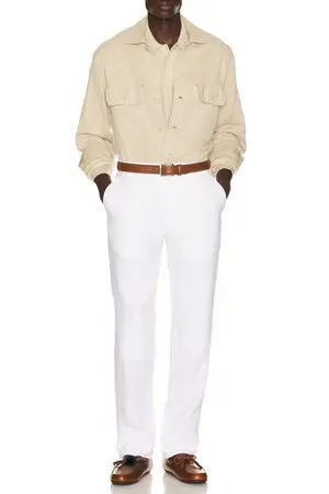 Ralph Lauren Purple Label Clyborn Mil Two Pocket Shirt In Beige