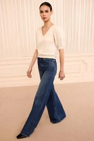 Ulla Johnson Reina Puff Sleeve Cashmere Top - Pearl