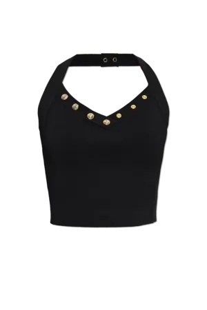 Balmain Short Sleeveless Top - Black