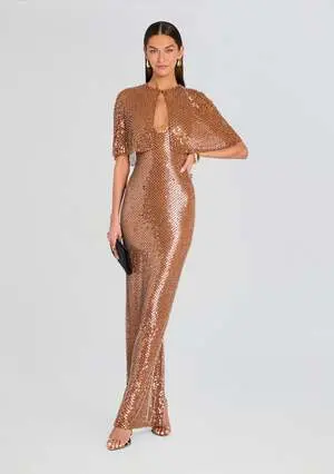 Retrofete Sequin Cape - Hazelnut