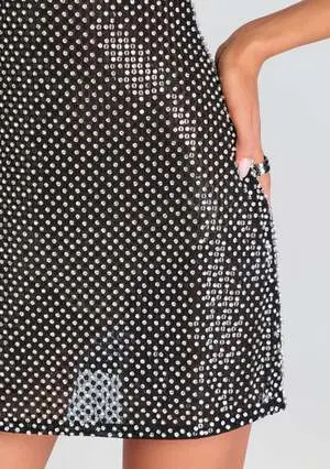 Retrofete Theolonia Sequin Dress - Black/silver
