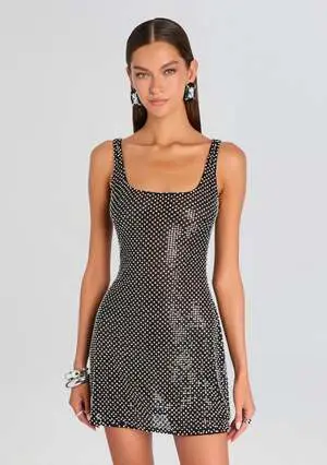 Retrofete Theolonia Sequin Dress - Black/silver