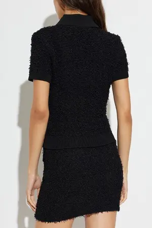 Balmain Tweed Short-sleeve Polo