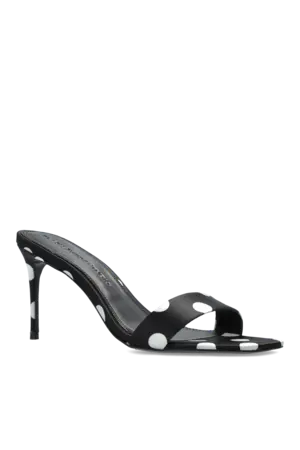 BLACK SUEDE STUDIO Naomi 80 Polka Dot Satin Heeled Mules