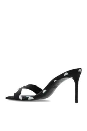 BLACK SUEDE STUDIO Naomi 80 Polka Dot Satin Heeled Mules