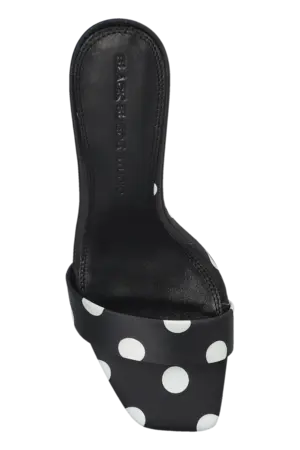 BLACK SUEDE STUDIO Naomi 80 Polka Dot Satin Heeled Mules