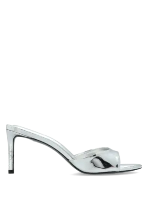BLACK SUEDE STUDIO Freddy 65’ Heeled Mules - Silver