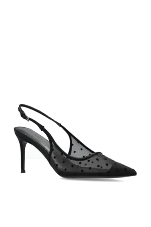 BLACK SUEDE STUDIO Marina 80 Slingback Heels - Black