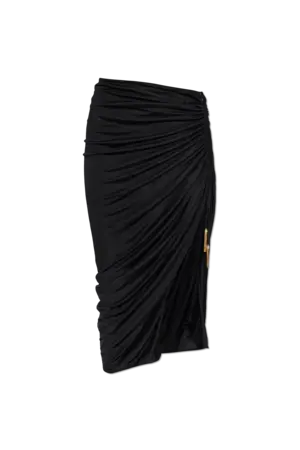 Balmain Asymmetrical Skirt - Black