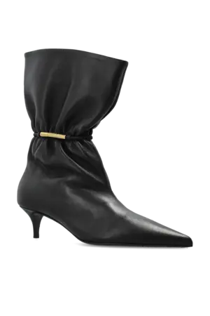 Balmain Leather Heeled Ankle Boots