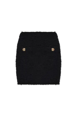 Balmain Tweed Skirt - Black