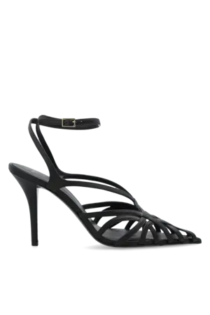 Balmain Leather Heeled Sandals - Black