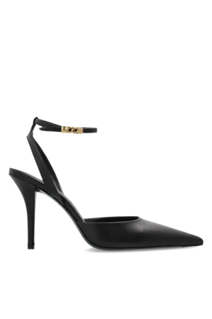 Balmain Leather Heeled Shoes With Ankle Strap - Black