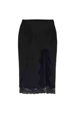 Balmain Skirt With Lace Trim - Black