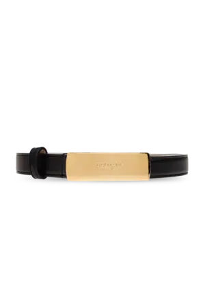 Balmain Leather Belt With Logo - Black