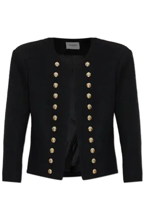 Balmain Tweed Blazer With Shoulder Pads - Black