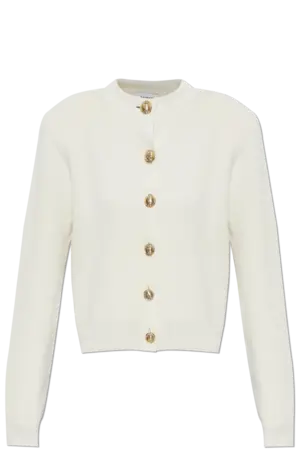 Balmain Wool Cardigan With Shoulder Pads - Cream